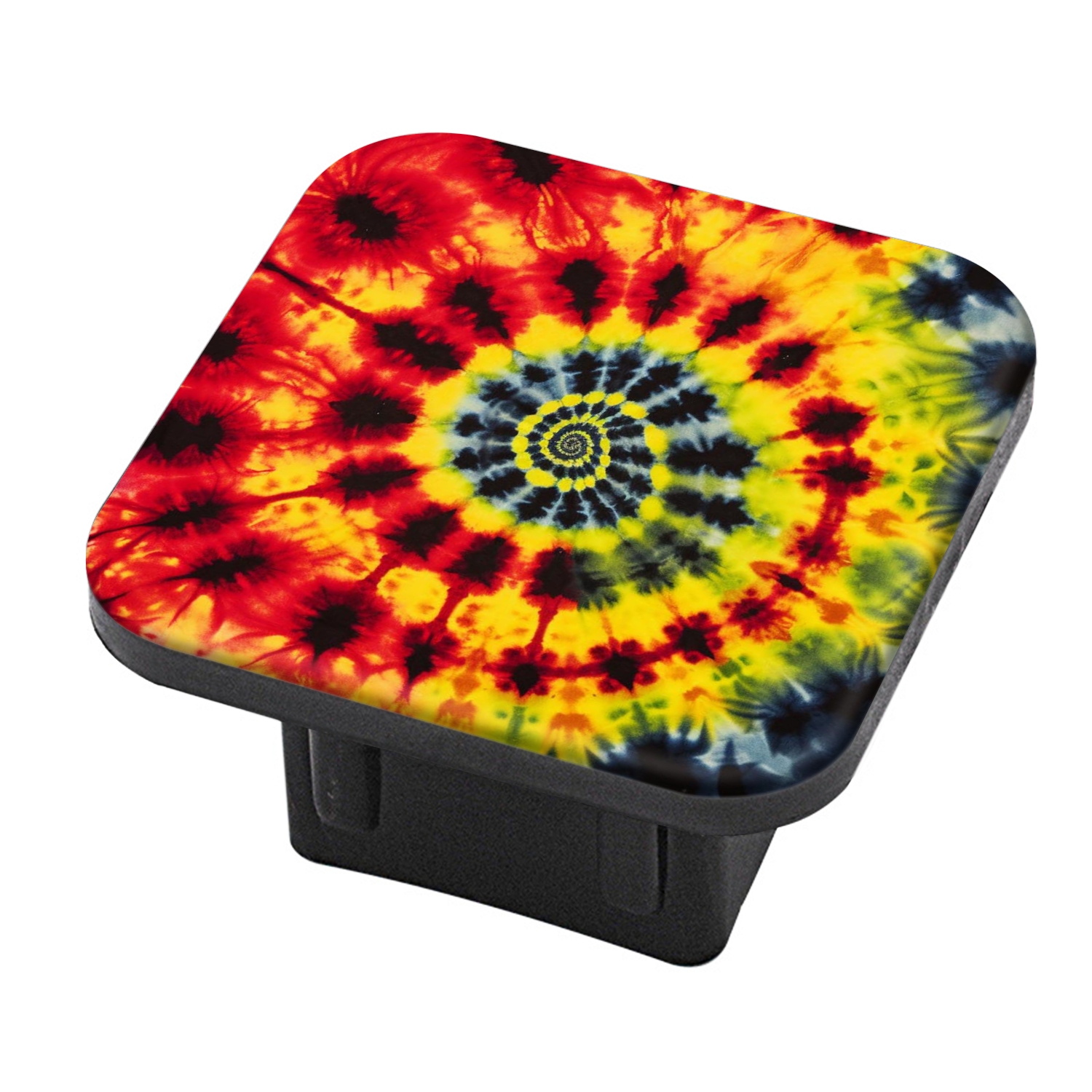 Hitch Cover Fits For 2-Inch Hitch,Tie-Dye Pattern Red And Yellow Colors ...