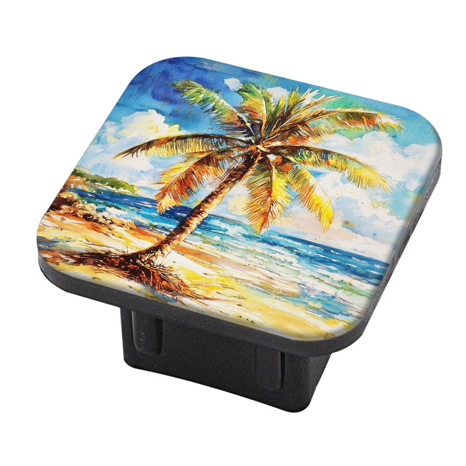 Hitch Cover Fits For 2-Inch Hitch,Watercolor Painting Of A Beachside ...