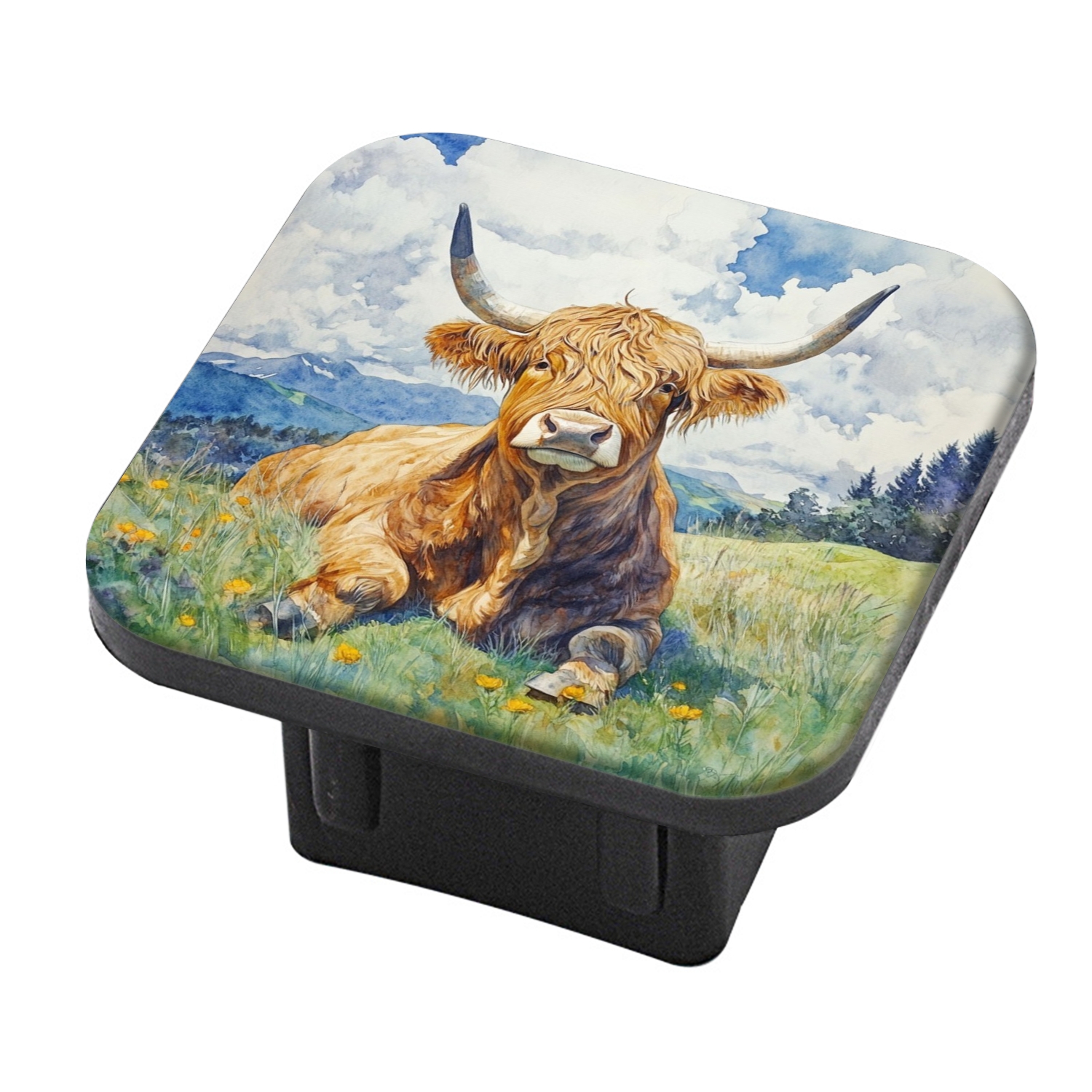Hitch Cover Fits For 2-Inch Hitch,Watercolor Painting Of A Long ...