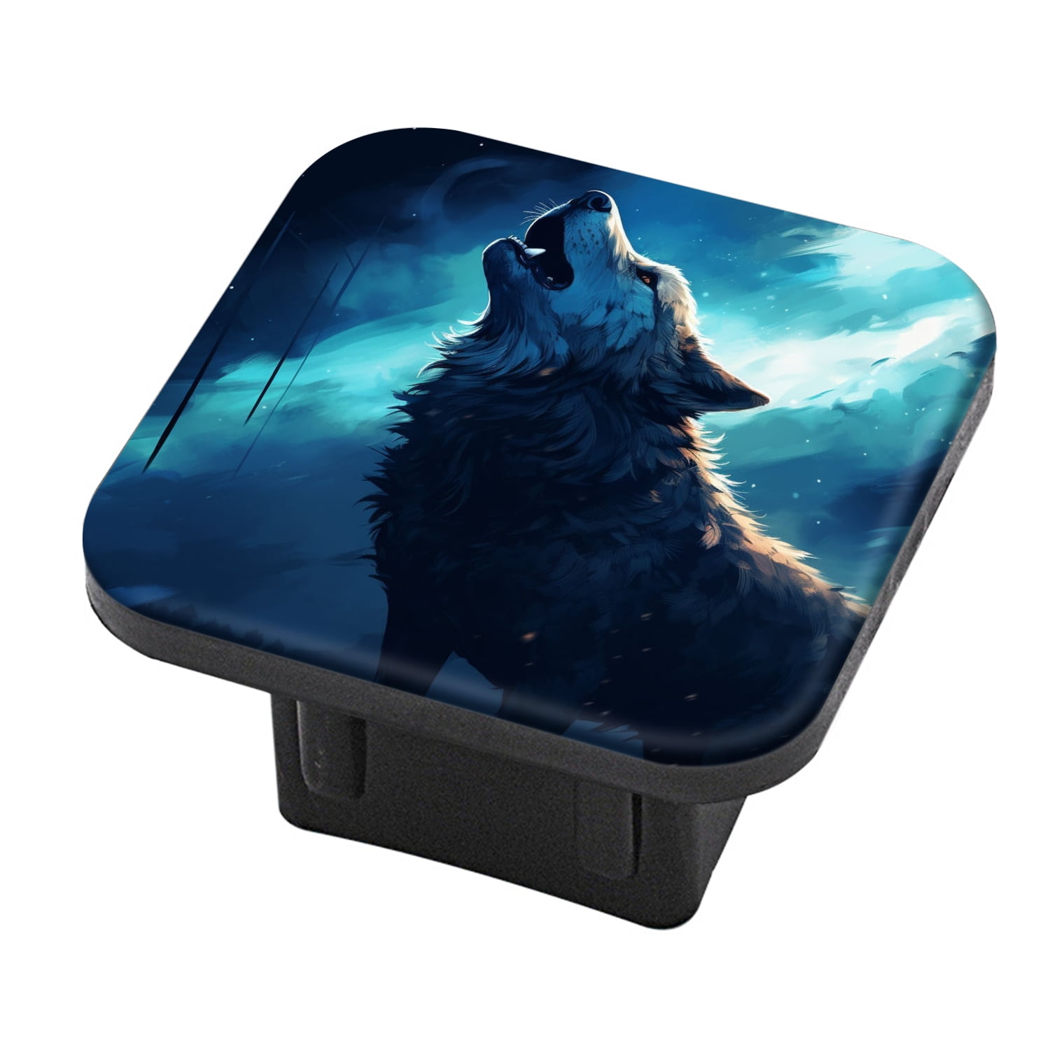 Hitch Cover Fits For 2-Inch Hitch,Wolf Howling At The Moonrubber ...