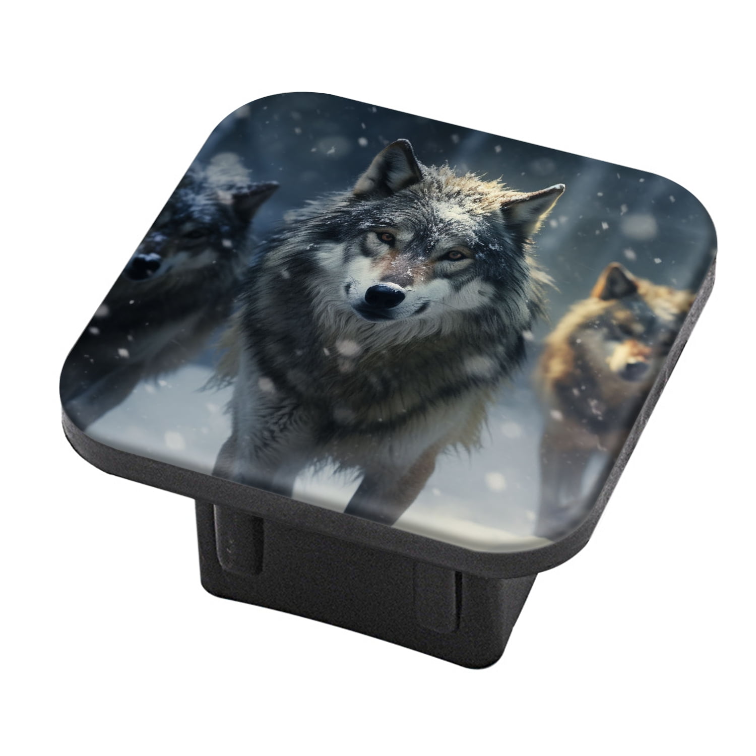 Hitch Cover Fits For 2-Inch Hitch,Wolves Walking In The Snowrubber ...