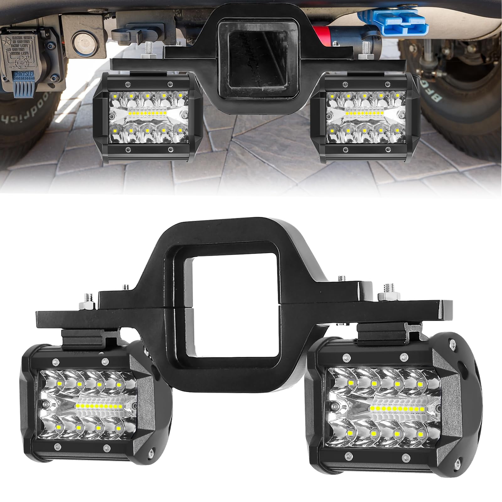 Hitch LED Lights,EBESTauto 4 RRF12 Inch LED Work Light Pods with 2.5 ...