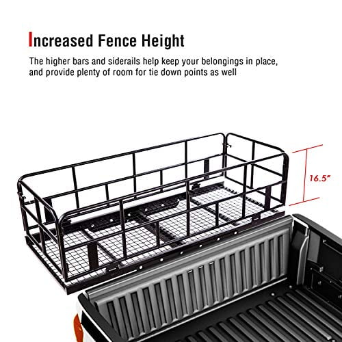 Hitch Mount Basket Foldable Storage Steel Cargo Carrier Rack, Fits 2 ...