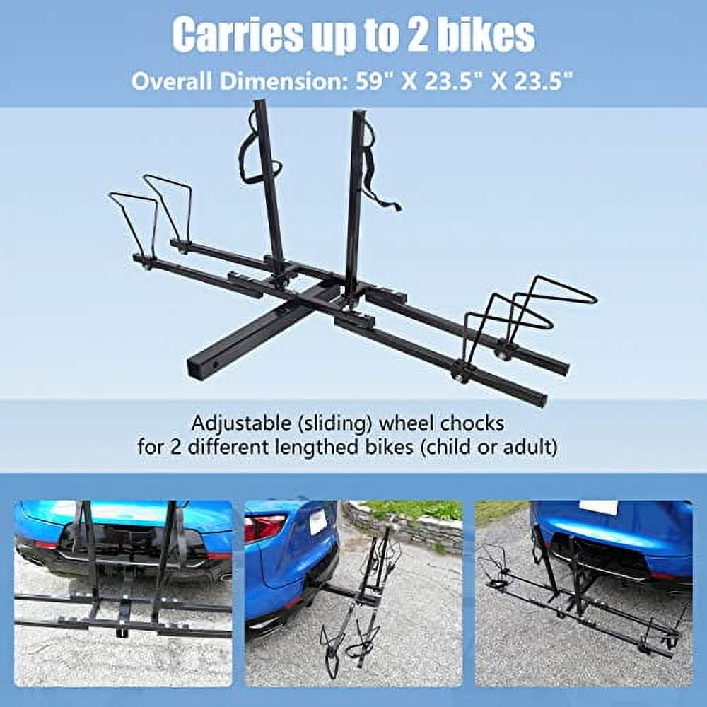 Hitch Mount Bike Rack Carrier Upright 2 Mountain Bike E-Bike Carrier ...