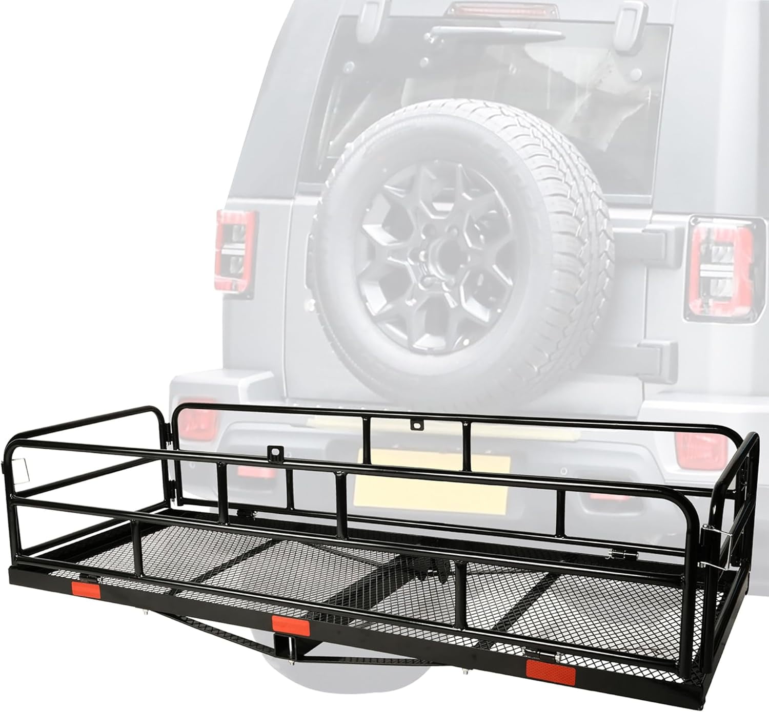 Hitch Mount Cargo Carrier,60" X 24" X 14" Folding Cargo Rack,500 lbs ...