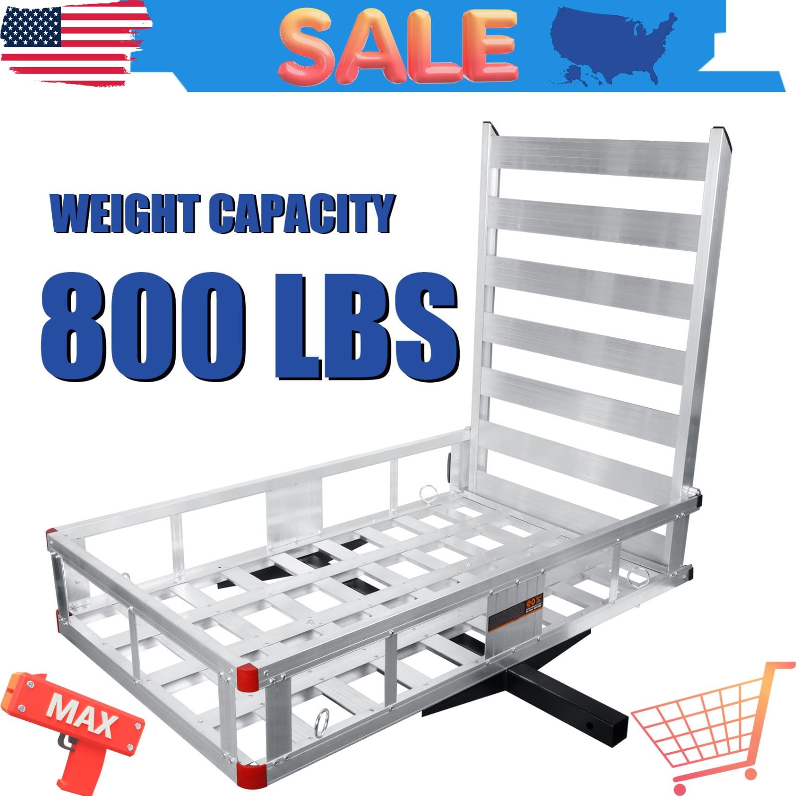 Hitch Mounted Aluminum Platform Ramp, Anti-Slip Traction Surface ...