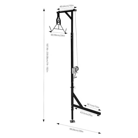 Hitch Mounted Deer Hoist, 600lbs Capacity Hitch Game Hoist, 2inch Truck ...