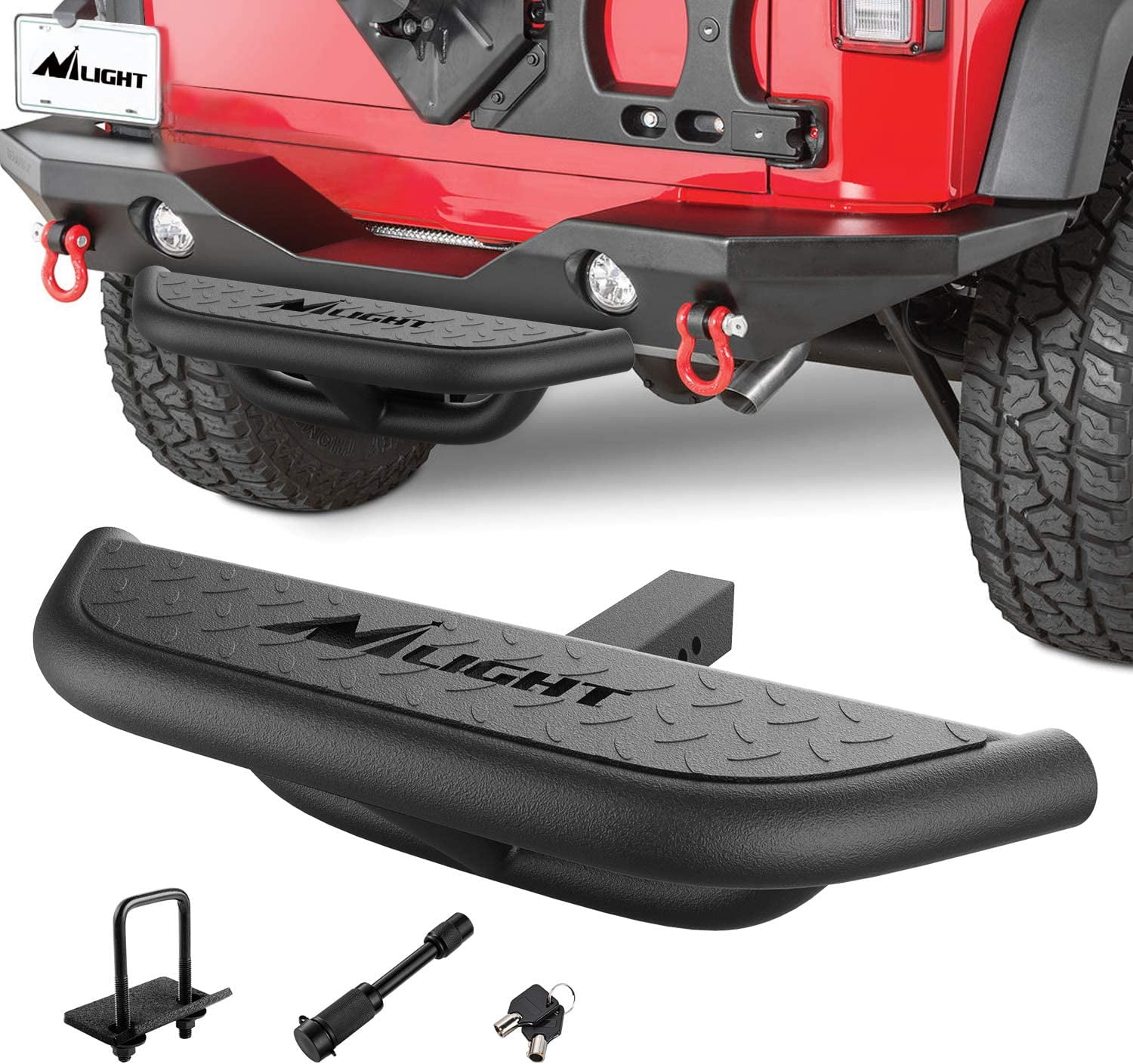 Hitch Step with 2" Hitch Receiver Rear Bumper Guard Protector ...