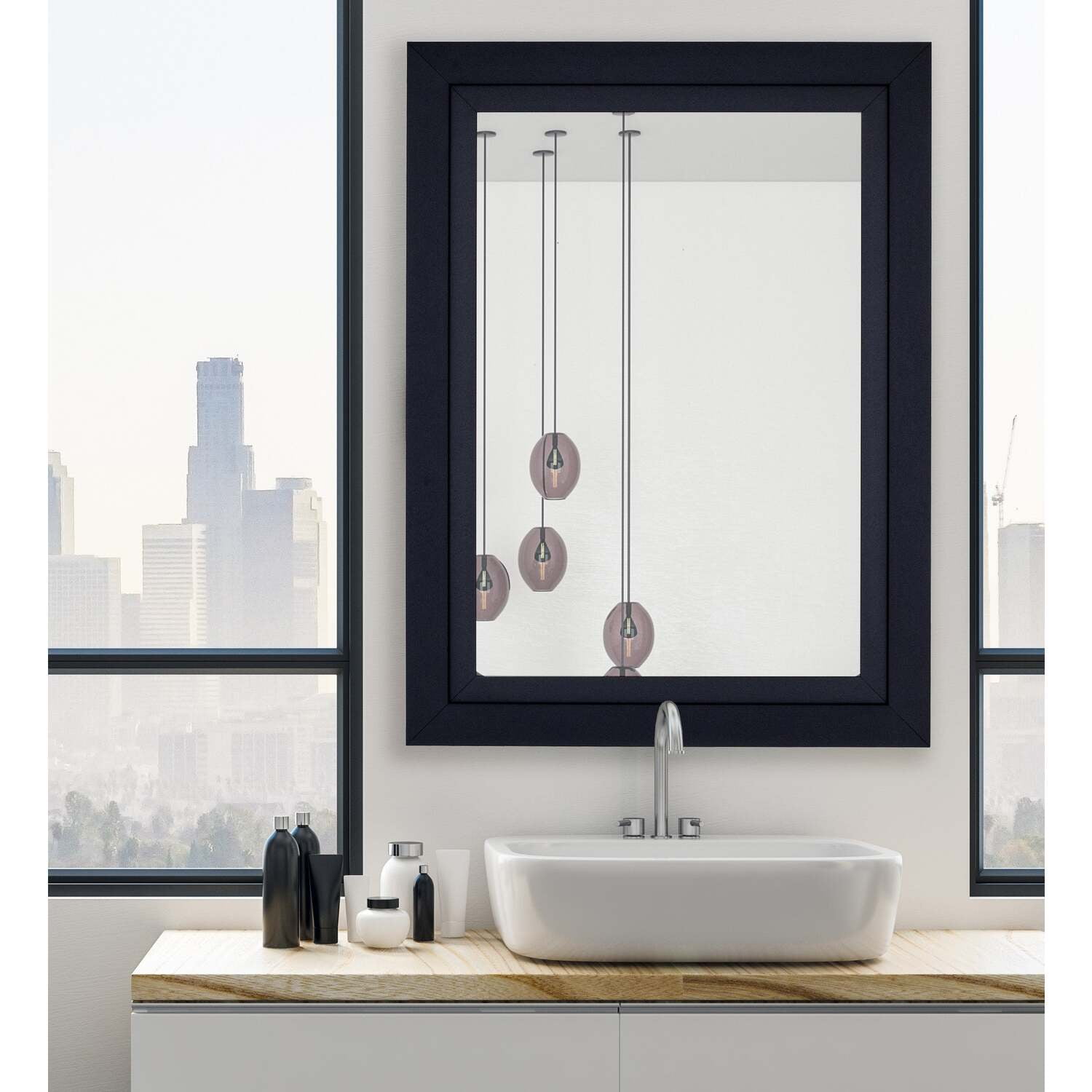 Hitchcock Butterfield Matte Black Remington Rectangle Mirror - Walmart.com