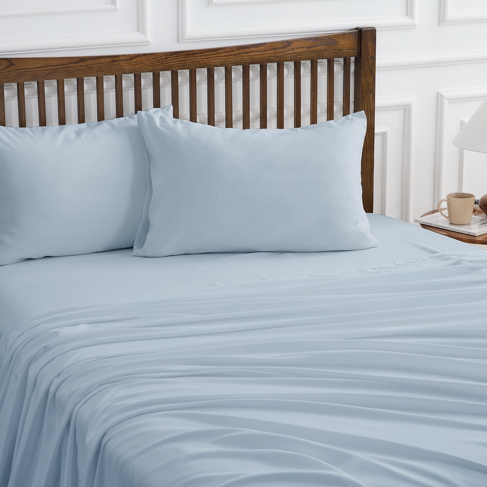 Hitime 4 Pieces Microfiber Full Sheet Set, Deep Pocket Fit 16 ...