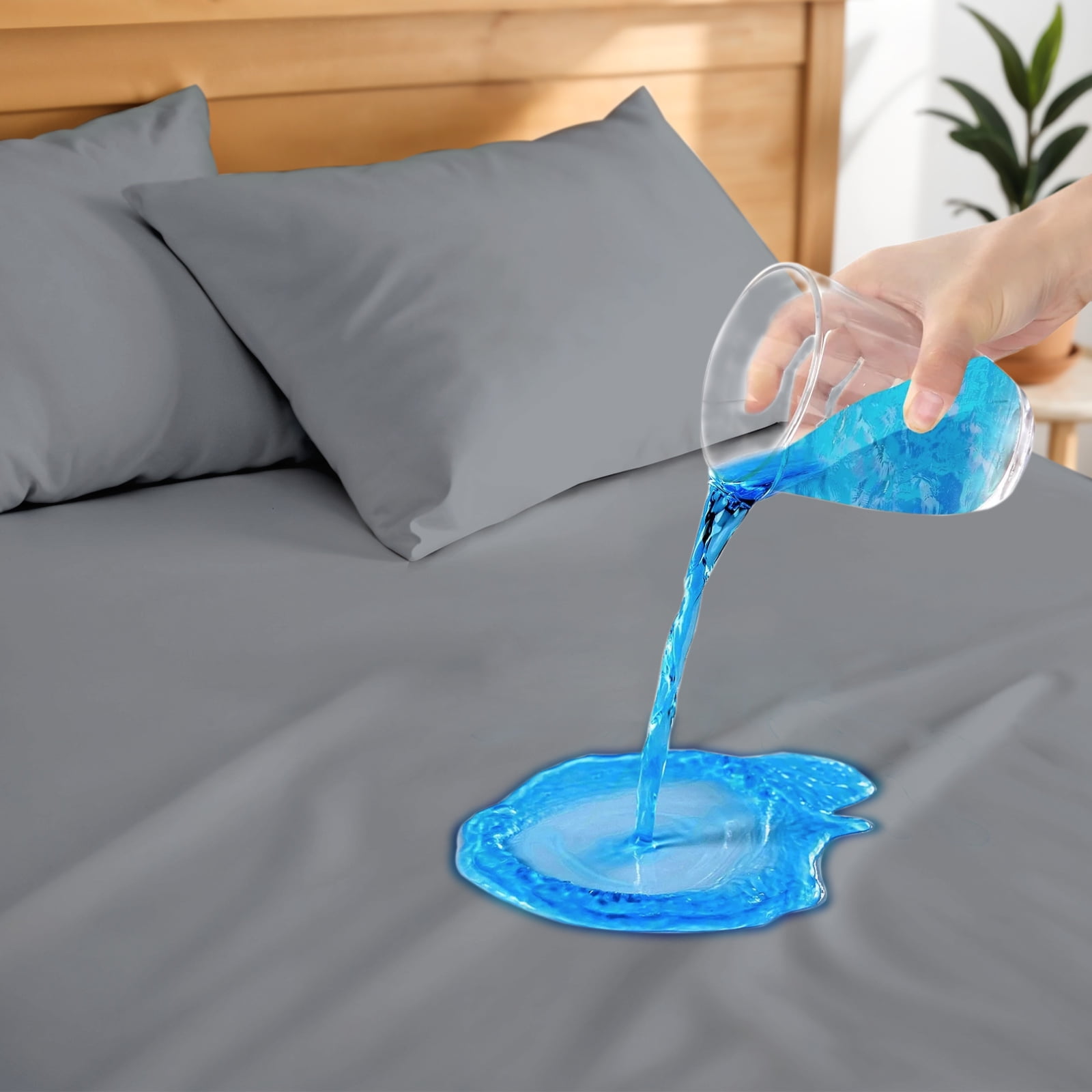 Hitime Waterproof Mattress Protector King Size, Breathable Cooling Bed ...