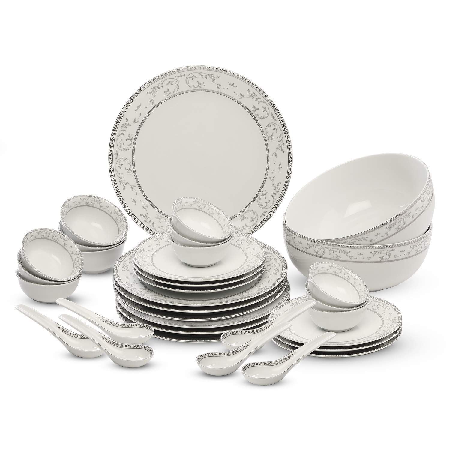 Hitkari Porcelain 12206 Dinner Set 33 PcsDinner Set for 6Material ...