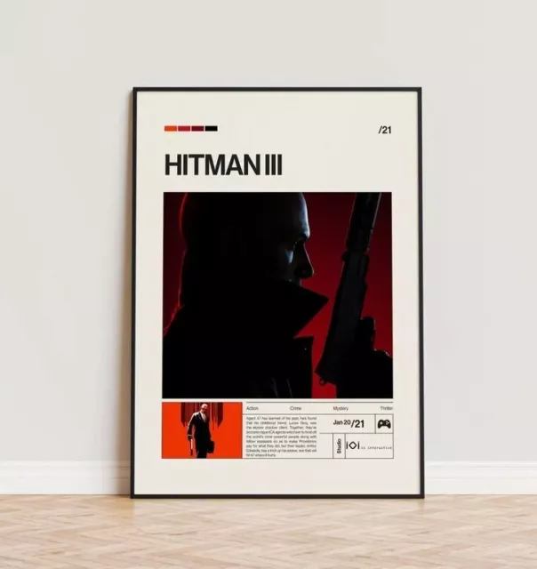 Hitman 3 Poster, Video Game Poster, Minimalist Game Print, Gaming Room ...