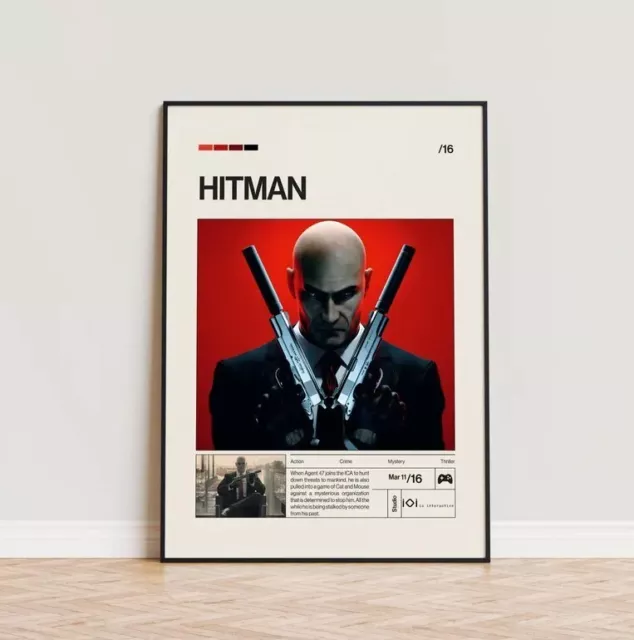 Hitman Poster, Video Game Poster, Minimalist Game Print, Gaming Room ...