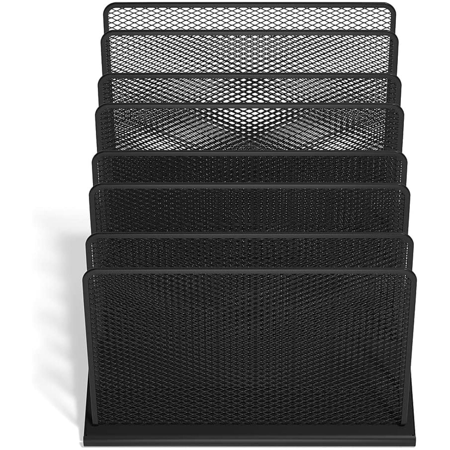 Hitouch Tr57559-Cc 7 Compartment Wire Mesh File Organizer, Matte Black ...