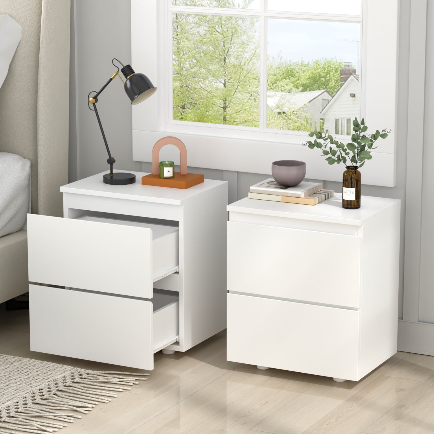 OXYLIFE Nightstand Bedside Table, Side Table for Small Spaces, Accent ...