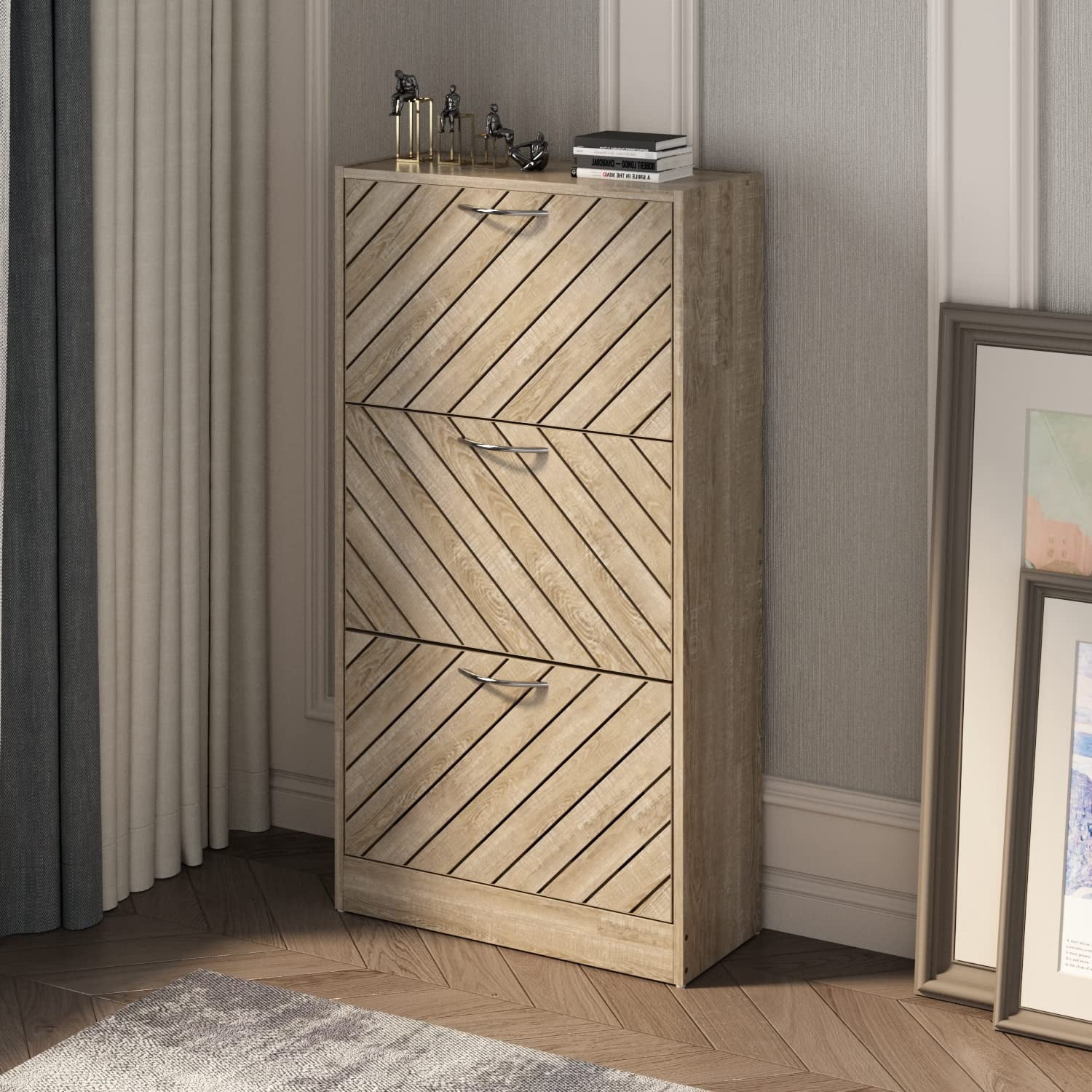 Hitow Shoe Storage Cabinet, Narrow Shoe Cabinet with 3 Drawers ...
