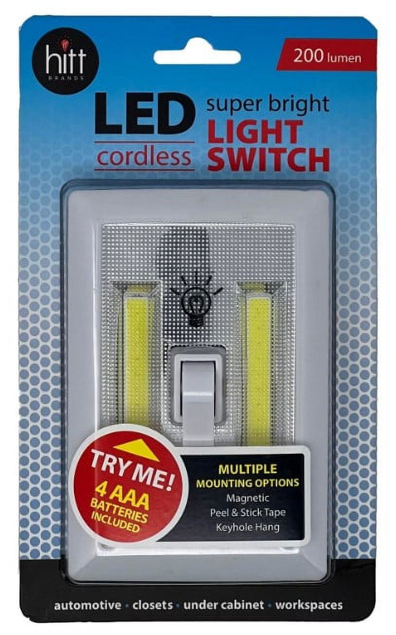 Hitt Brands LED Portable Wireless Stick-On Light Switch for Closet or ...