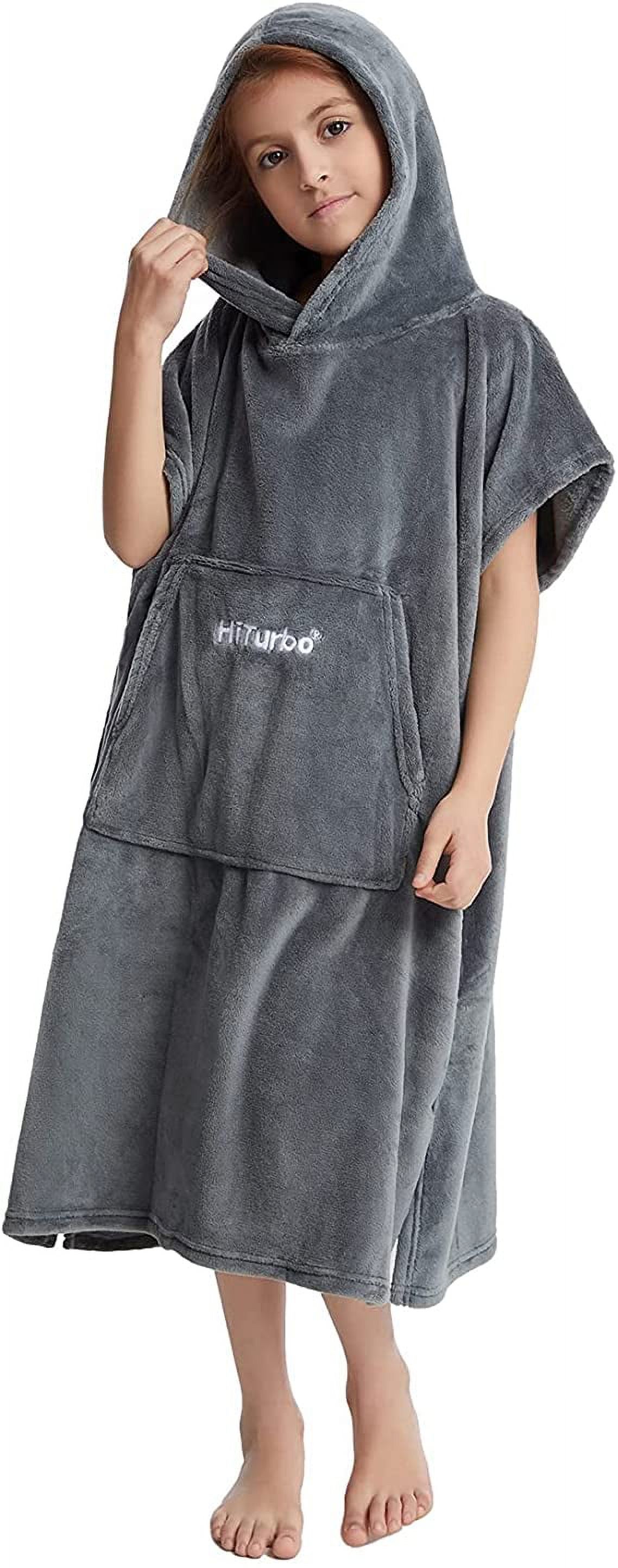 Hiturbo Kids Changing Towel Robe, Quick Dry Surf Poncho Swim Bathrobe ...