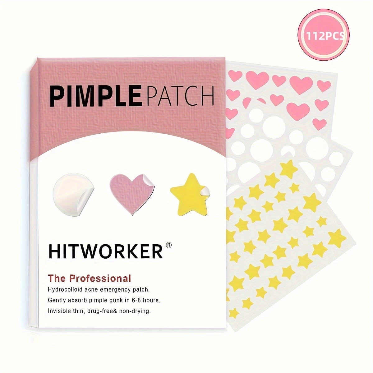 Hitworker 112pcs Hydrocolloid Pimple Patches - Salicylic Acid Acne Patches for Sensitive Skin ...