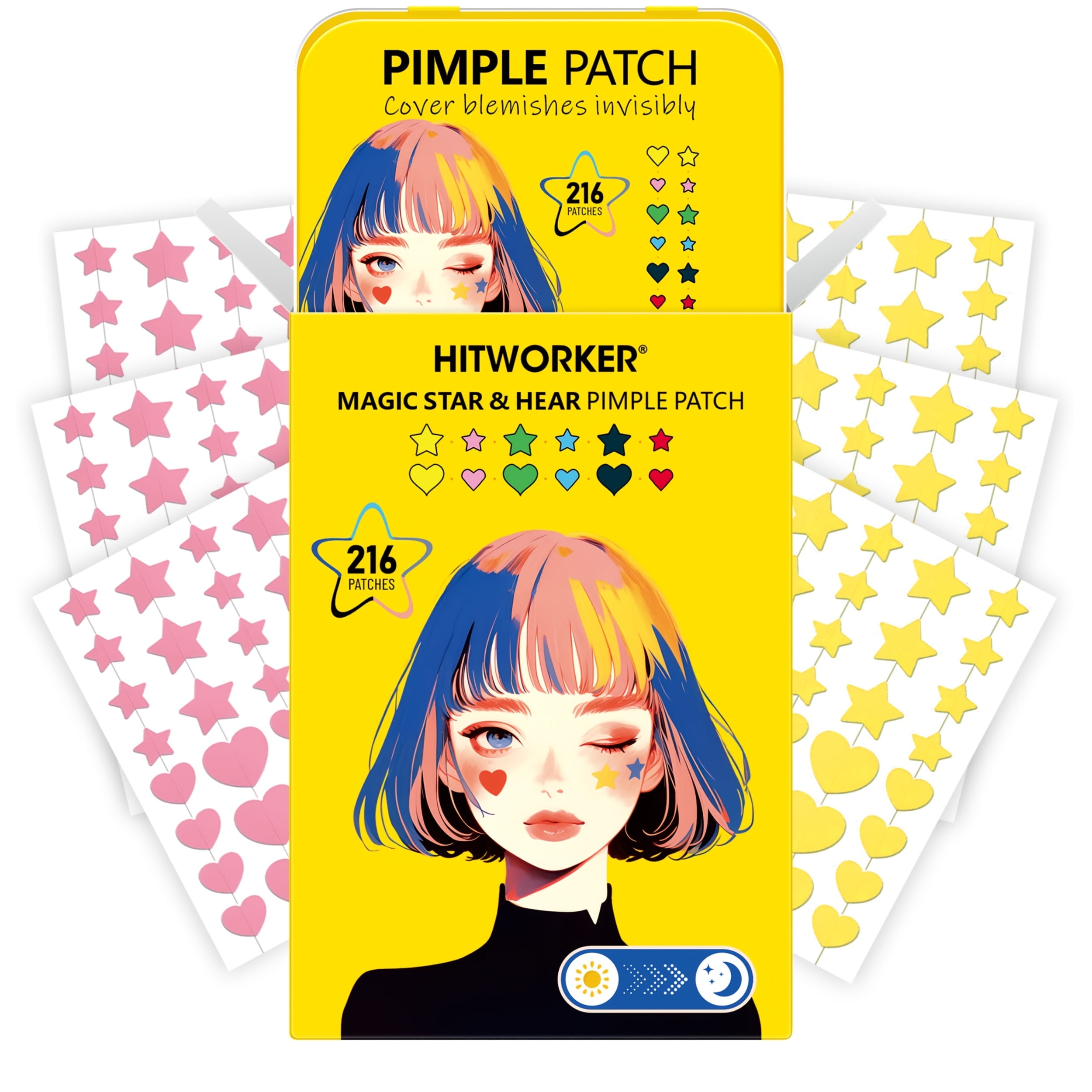 Hitworker 216pcs Hydrocolloid Pimple Patches - Salicylic Acid Acne Patches for Sensitive Skin ...