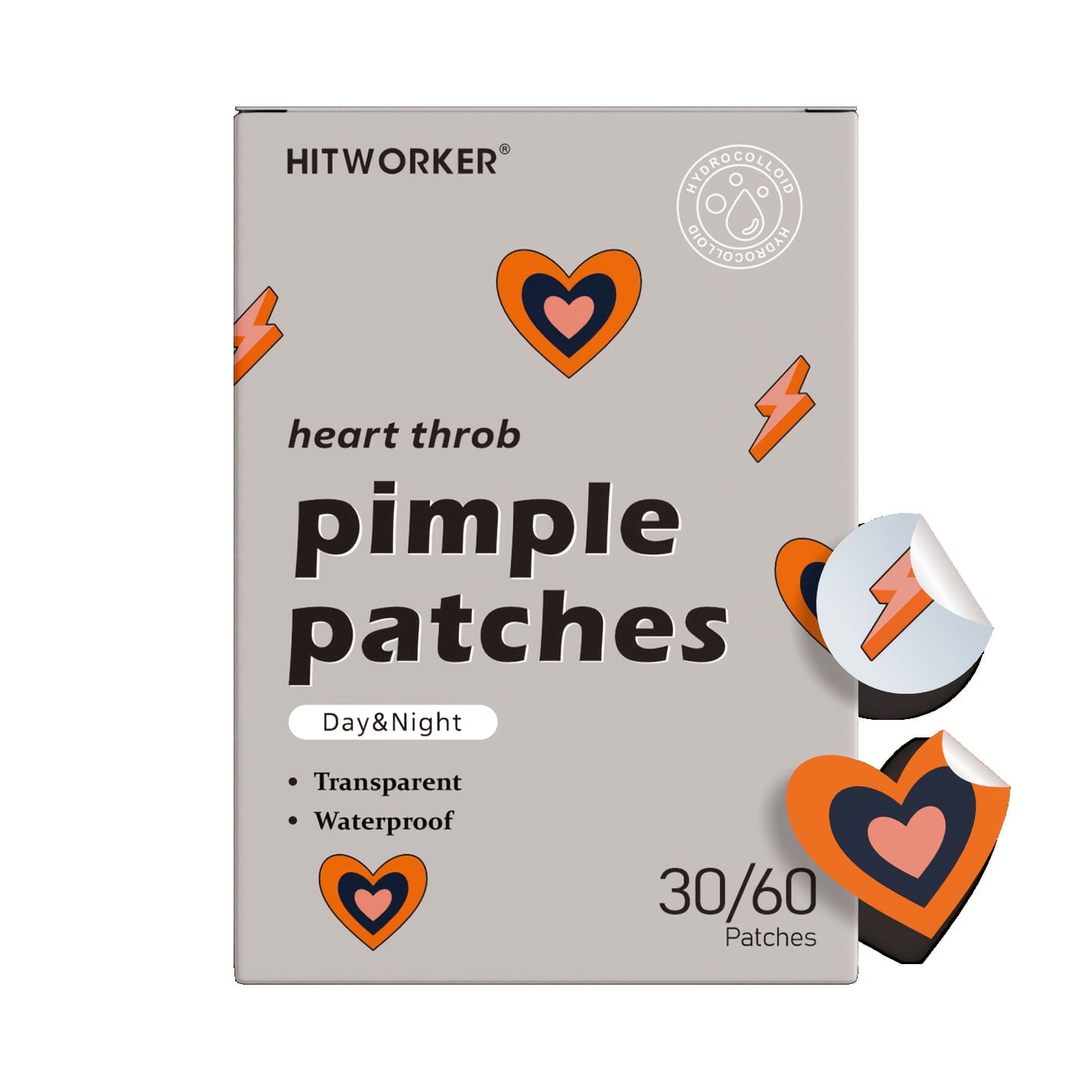 Hitworker 30pcs Hydrocolloid Acne Patches - Salicylic Acid Stickers for ...