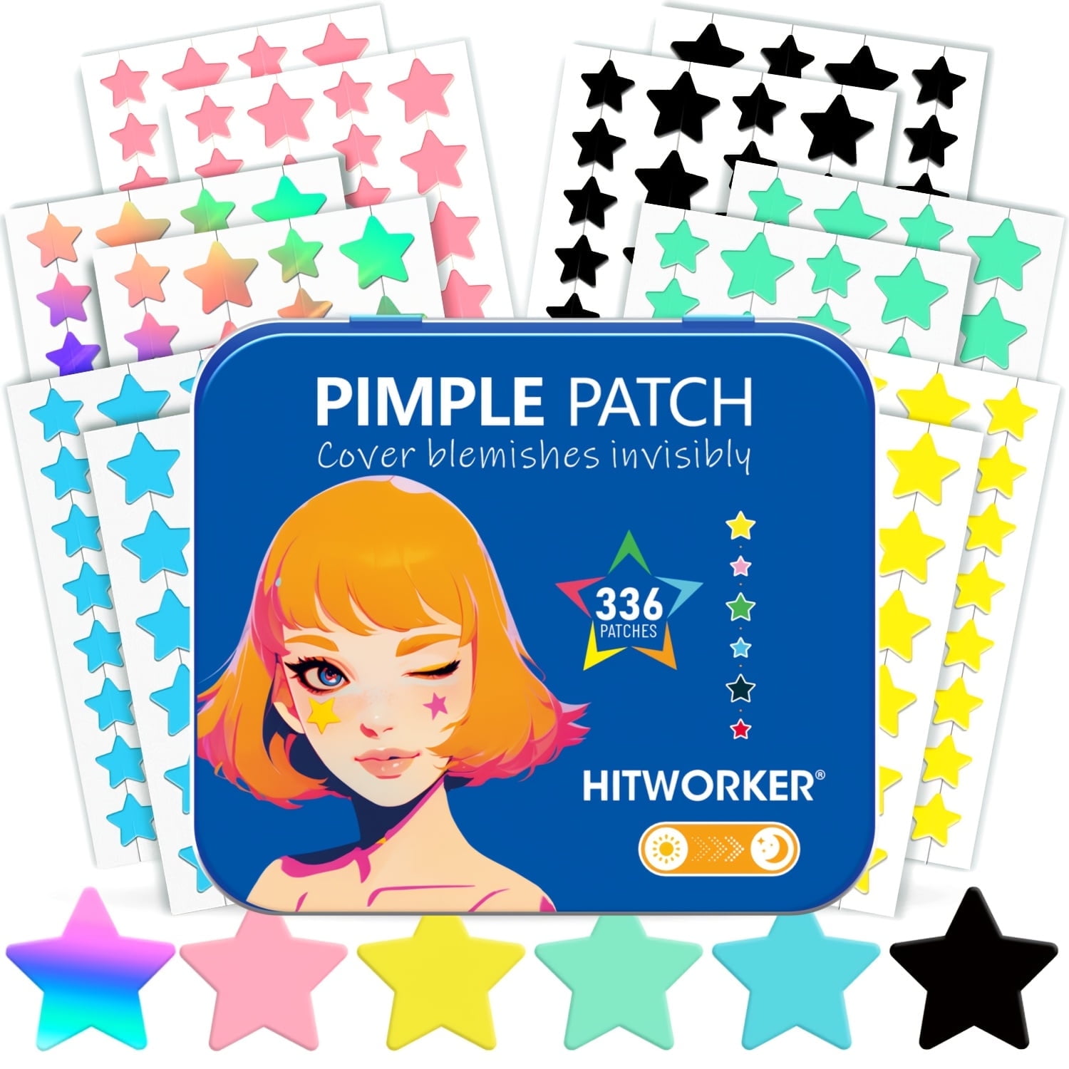 Hitworker 336pcs Hydrocolloid Pimple Patches - Salicylic Acid Acne Patches for Sensitive Skin ...
