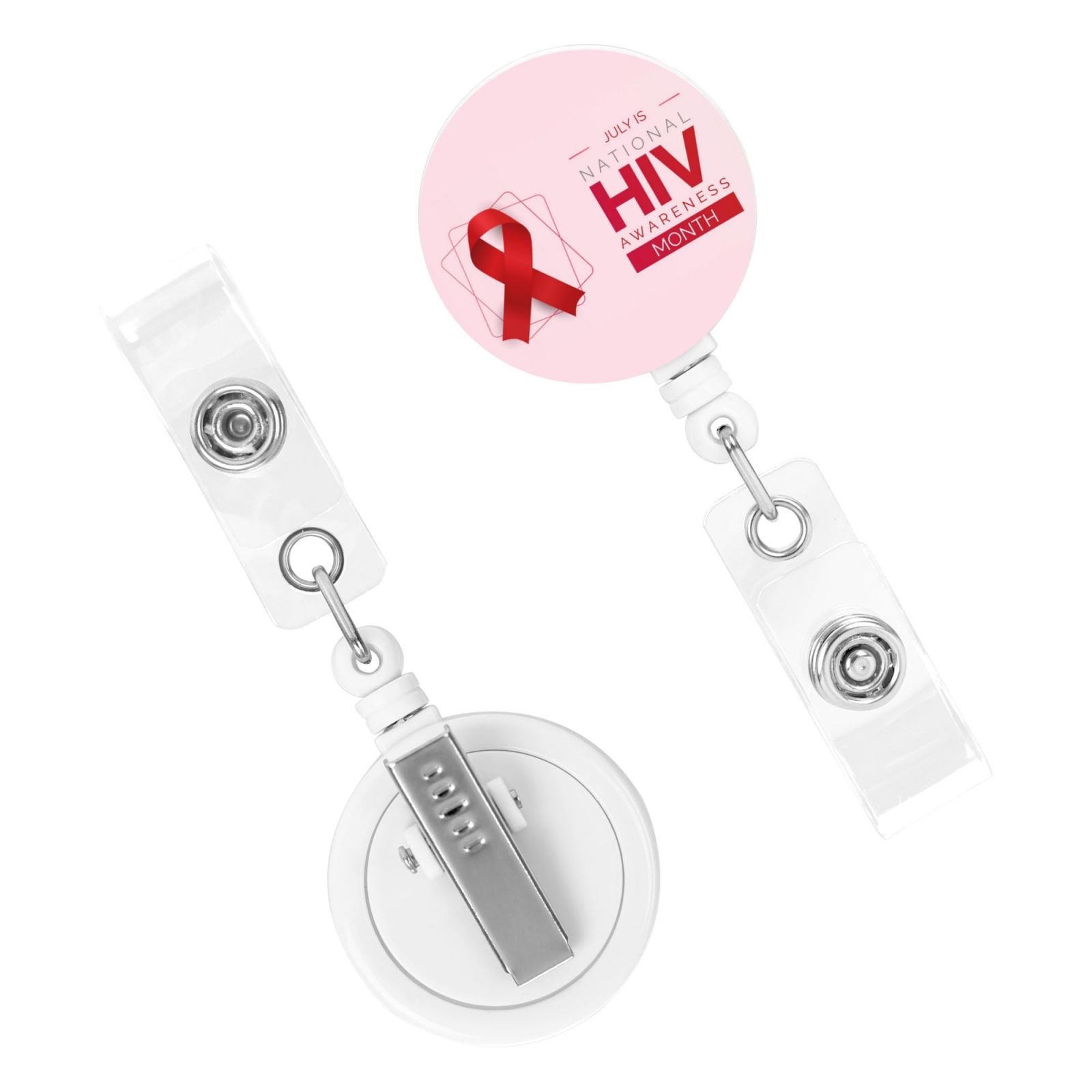 Hiv Awareness Month Red Ribbon Badge Reel Retractable Badge Clip Id ...