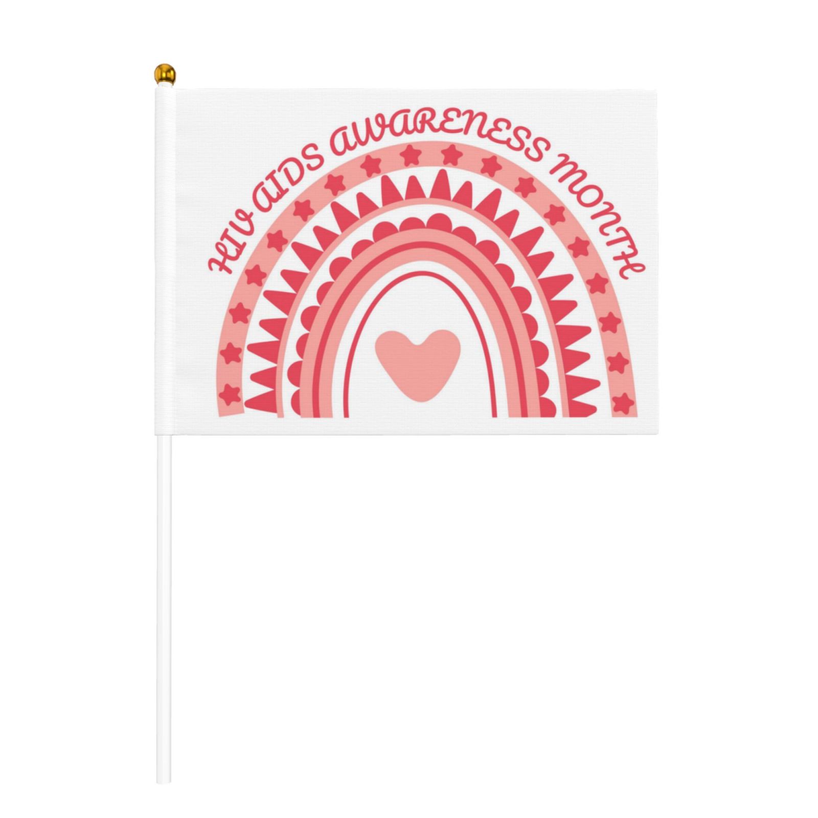 Hiv Awareness Month Red Ribbon Flag Small Mini Hand Held Flags Small ...