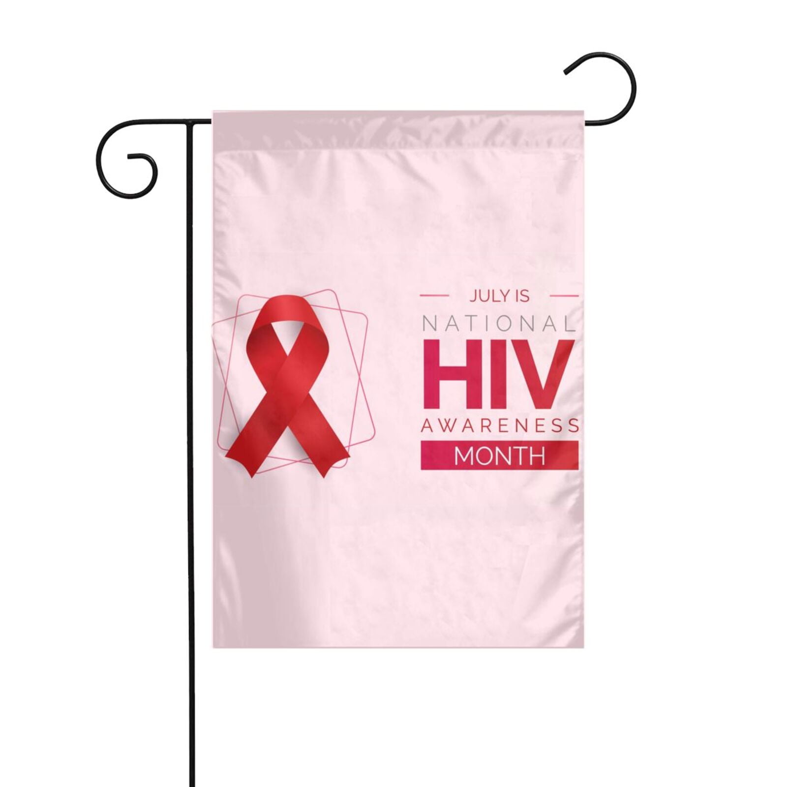 Hiv Awareness Month Red Ribbon Garden Flag Double Sided Yard Banner ...