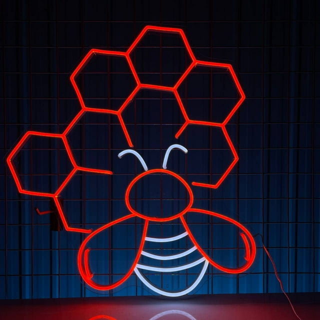 Hive Bee Neon Sign, Wall Light Art Decor Long-lasting - Walmart.com