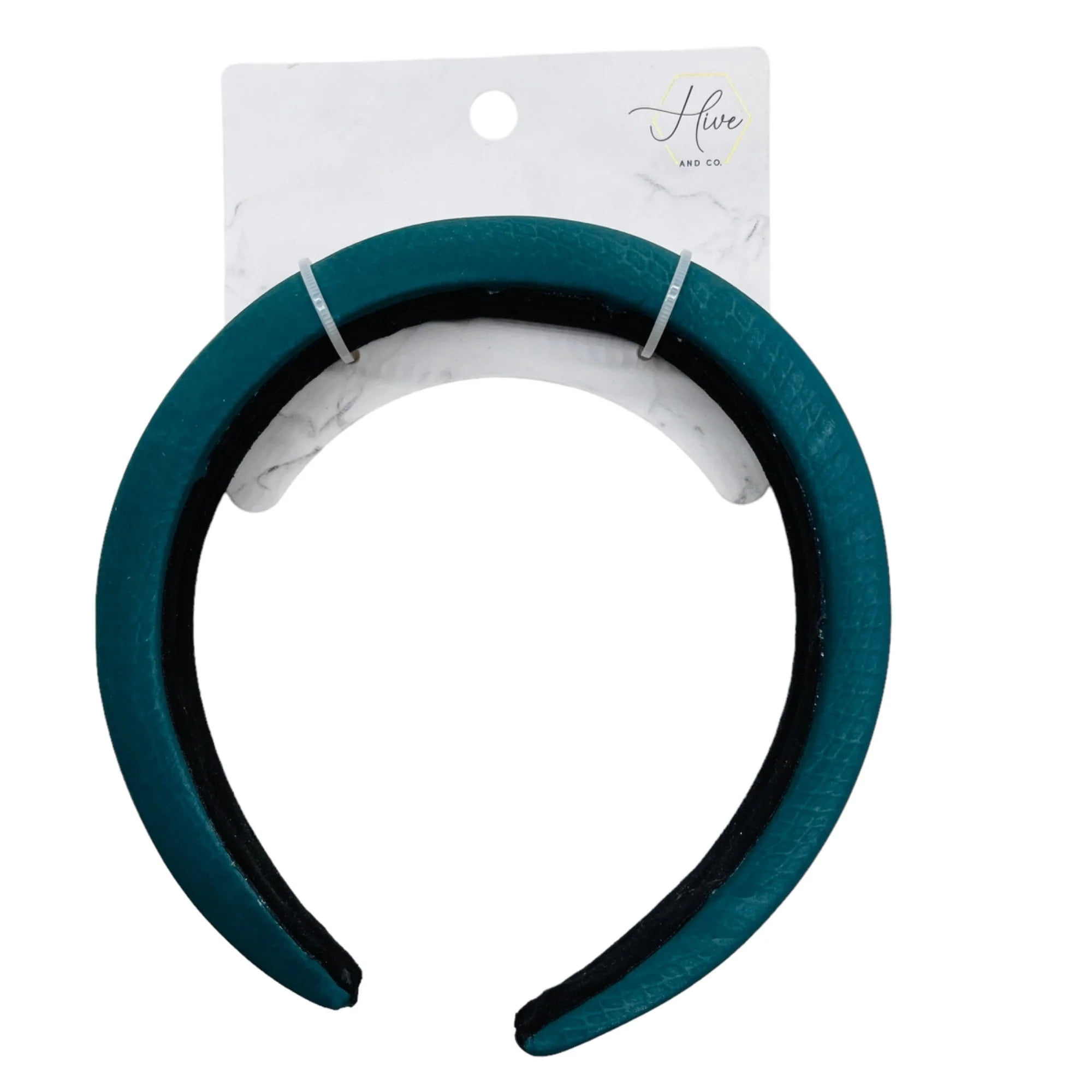 Hive Co. Headband Teal/Dark Green, hair accessory, Faux leather ...