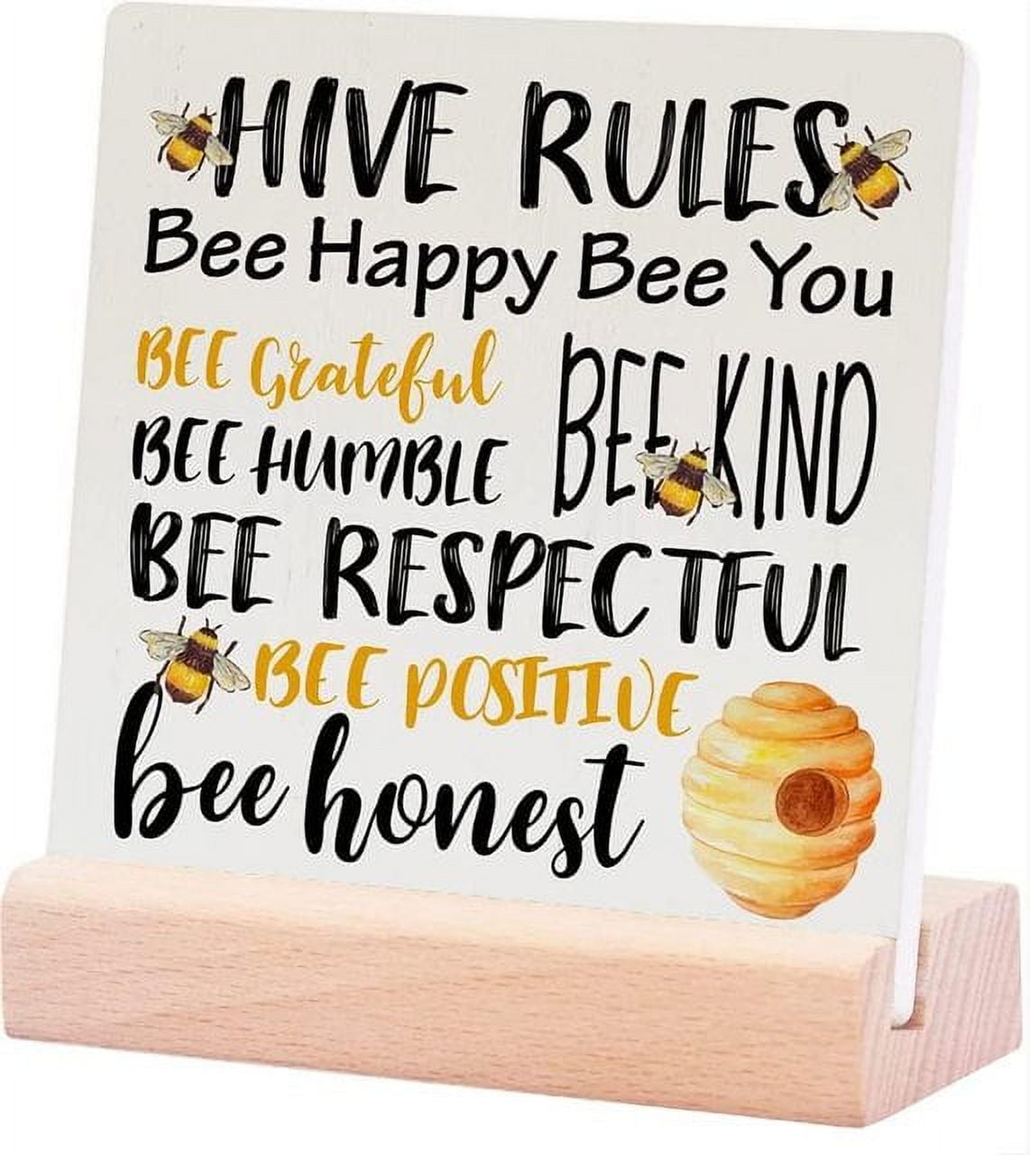 Hive Rules Table Sign Plaque Be Happy Be You Hive Tabletop Sign Desk ...