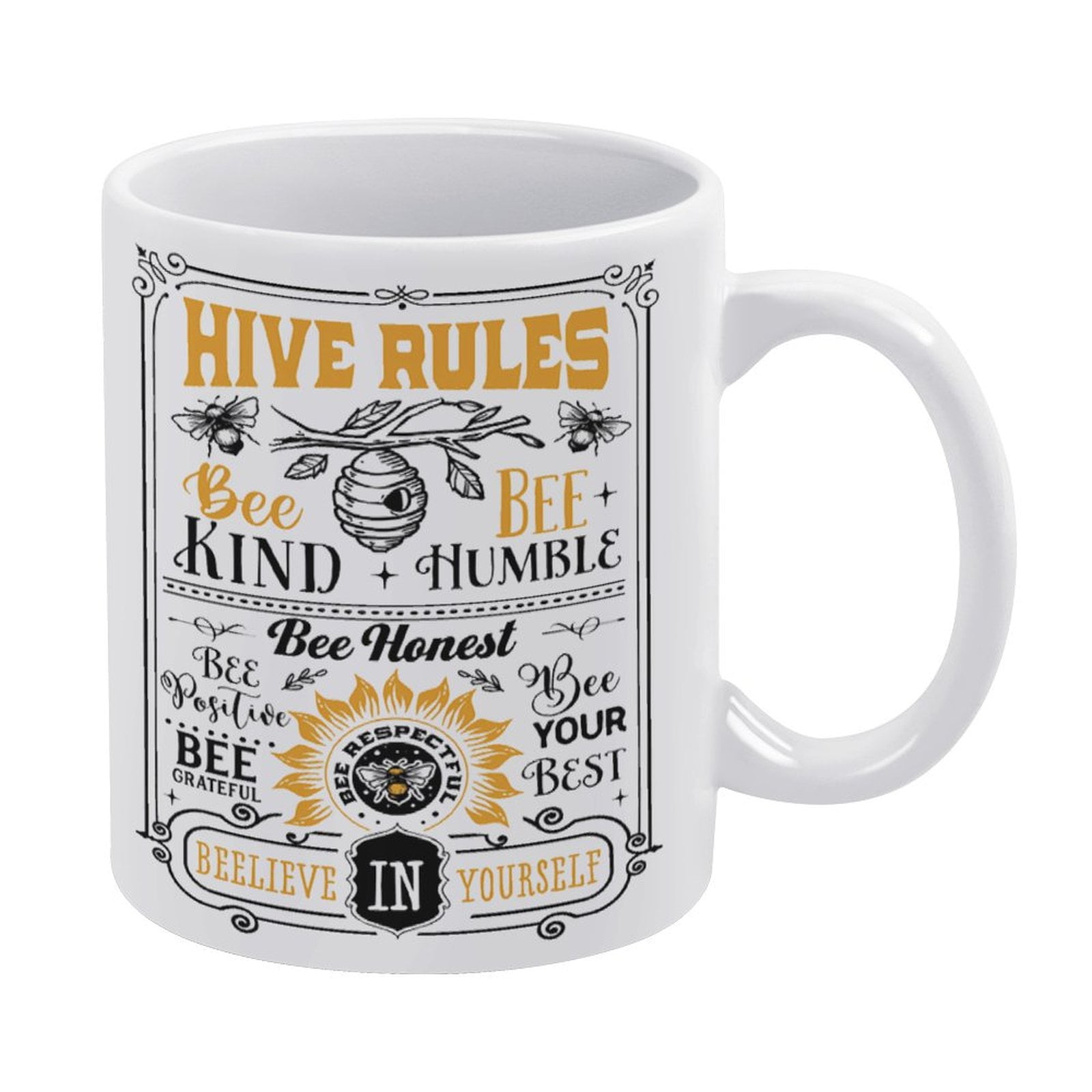 Hive Rules print, Bee Mug, Bee print, Honey Bee Mug, Bumble bee ...