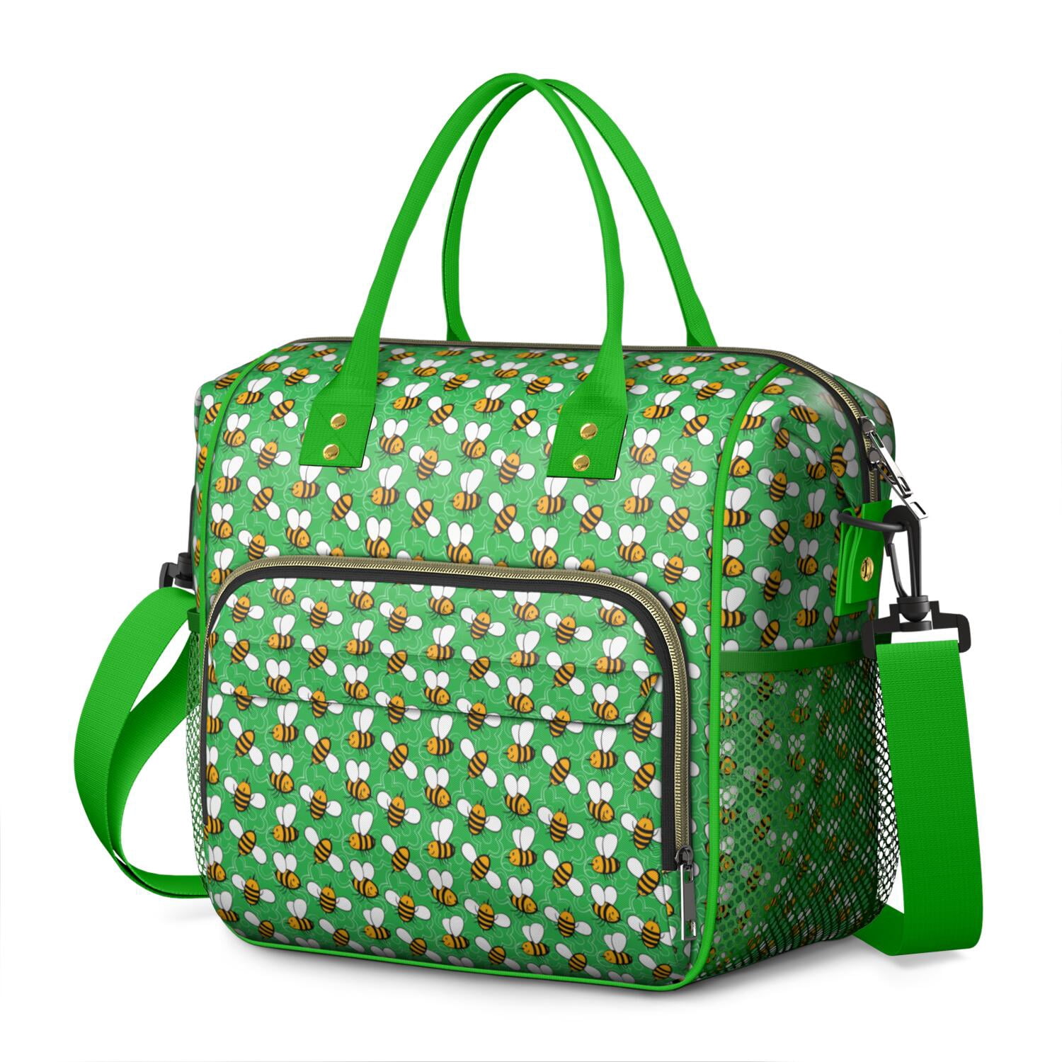 Hive Themed Large Insulated Tote - Bee & Honeycomb Design Waterproof ...