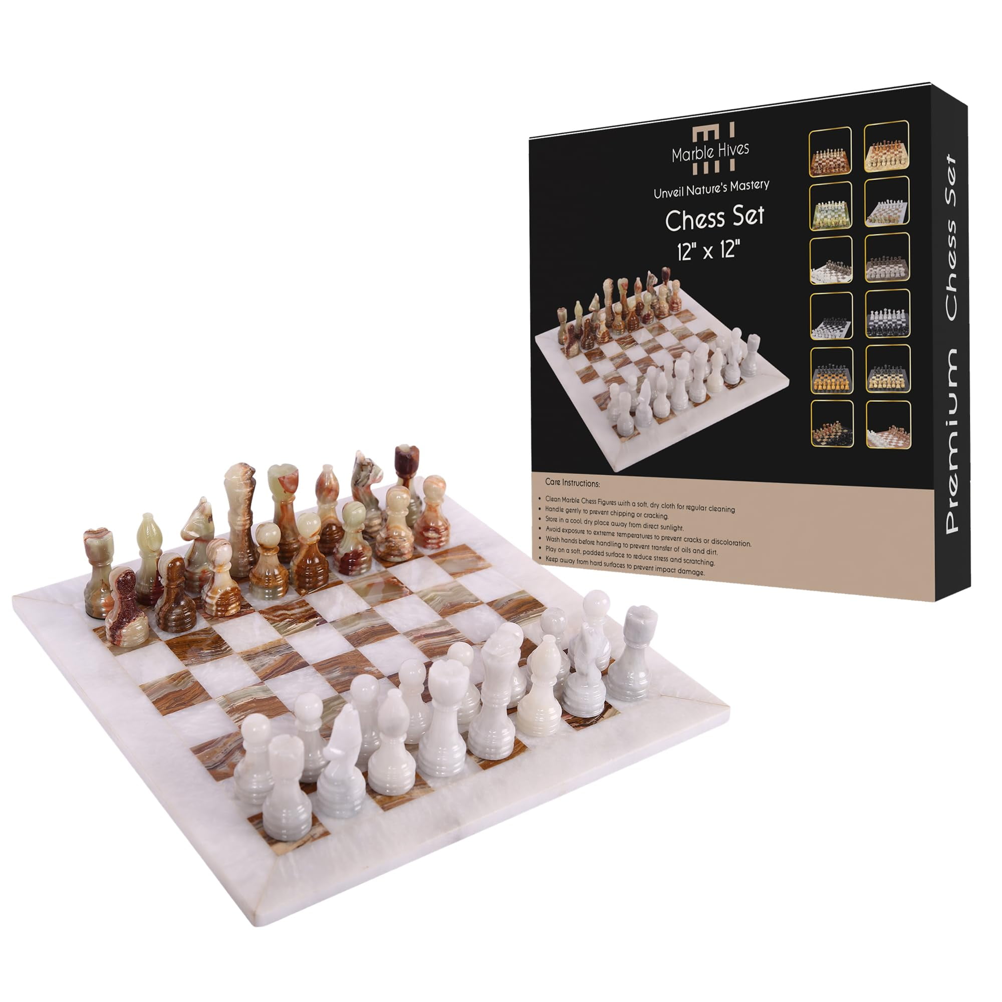 Hives 12 Inch STF9 Luxury Chess Set - Chess Boards for Adults - Classic ...