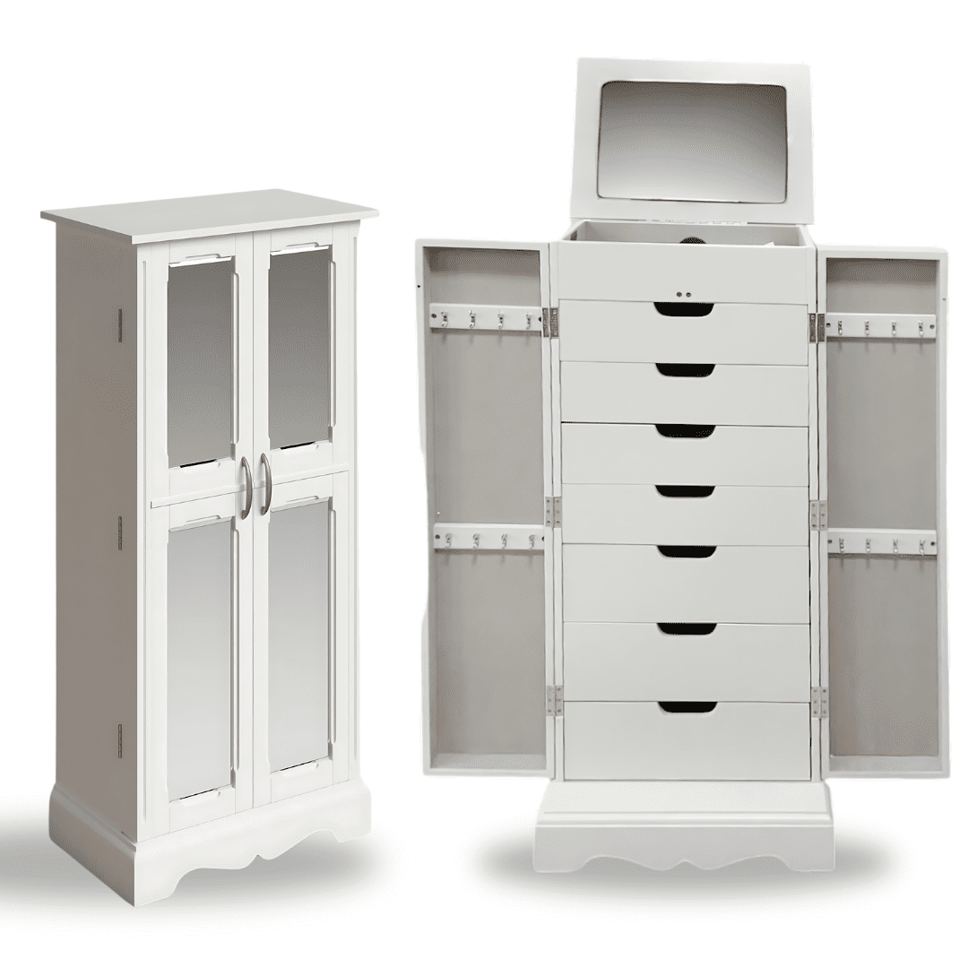 Hives & Honey Chelsea Standing Jewelry Armoire Cabinet, Jewelry Storage ...
