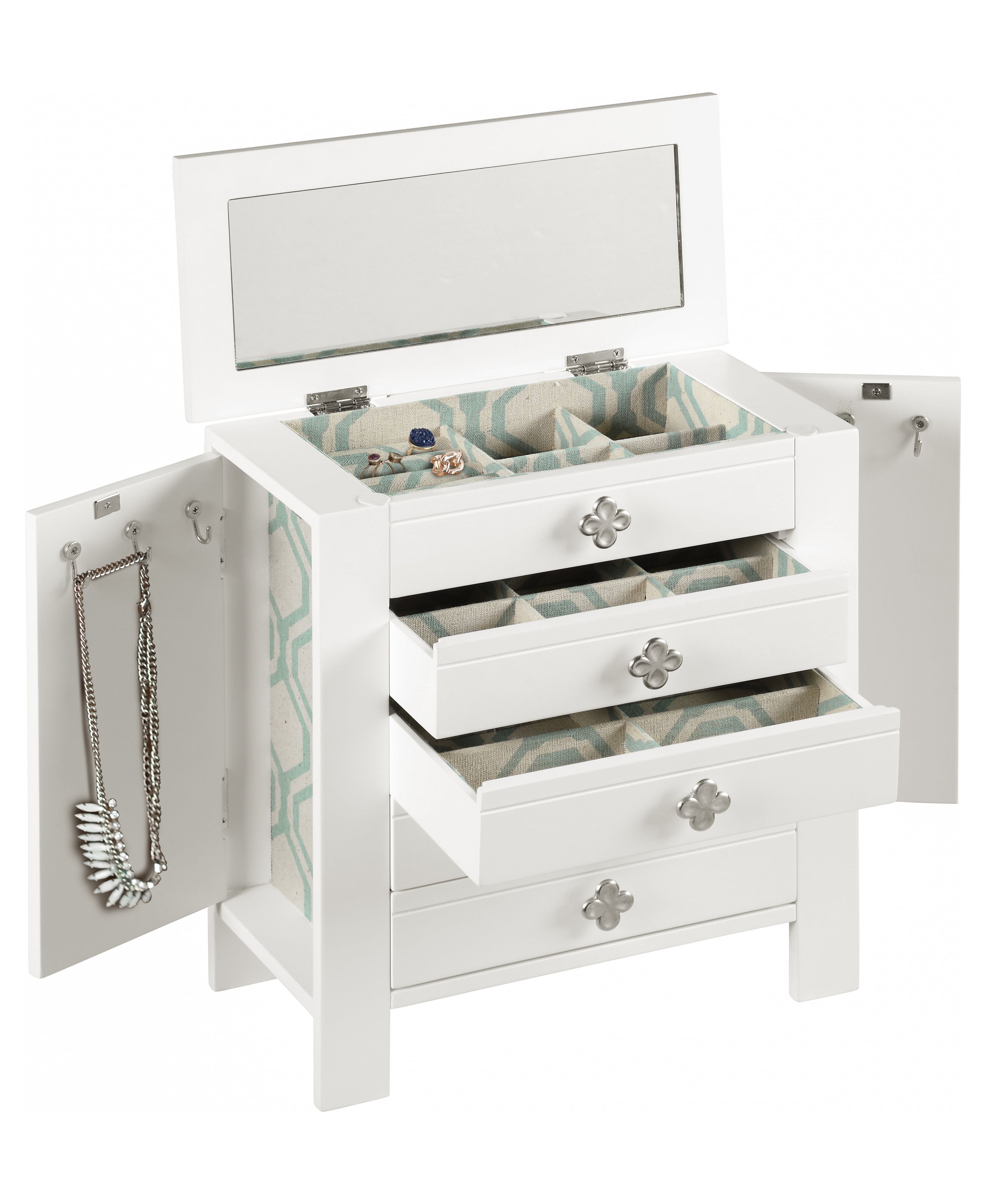 Free Shipping! Hives and Honey Emma Jewelry Chest, Modern White ...
