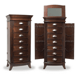 Hives and Honey Hillary Wood Brown Jewelry Armoire - Rich Walnut ...