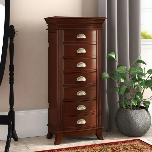 Hives and Honey Hillary Wood Brown Jewelry Armoire - Rich Walnut ...