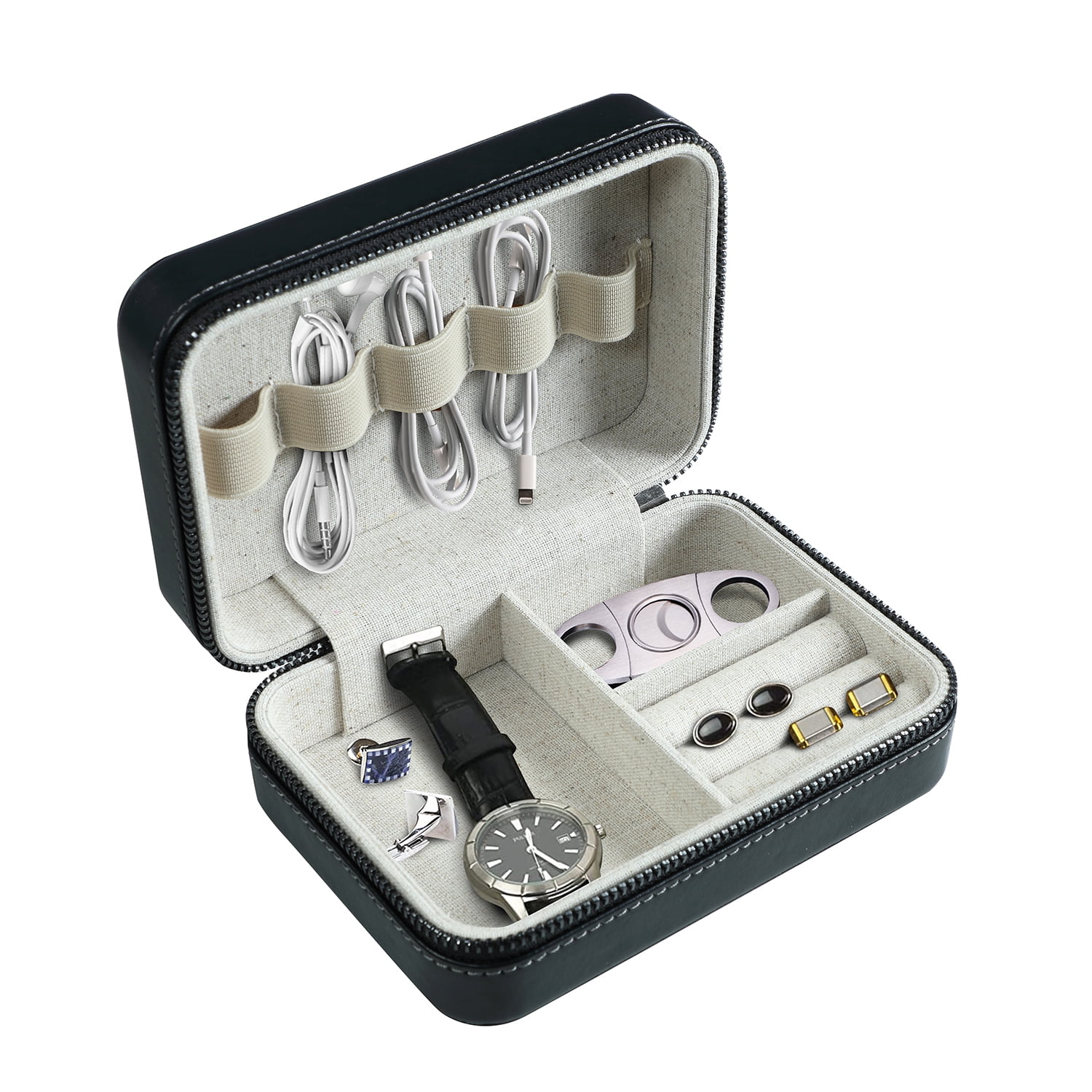 Hives and Honey Kyle Black PU Leather Male Accessory Travel ...