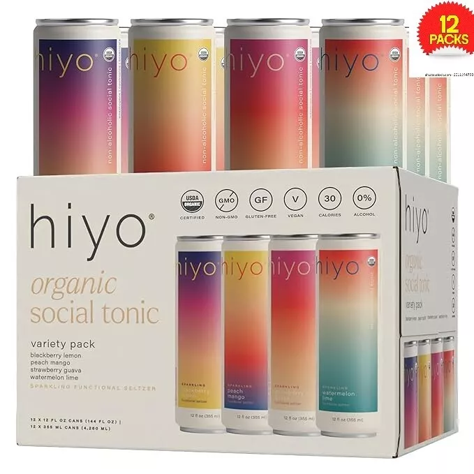 HIYO Organic Social Tonic 12 Pack, 12 fl oz - Walmart.com