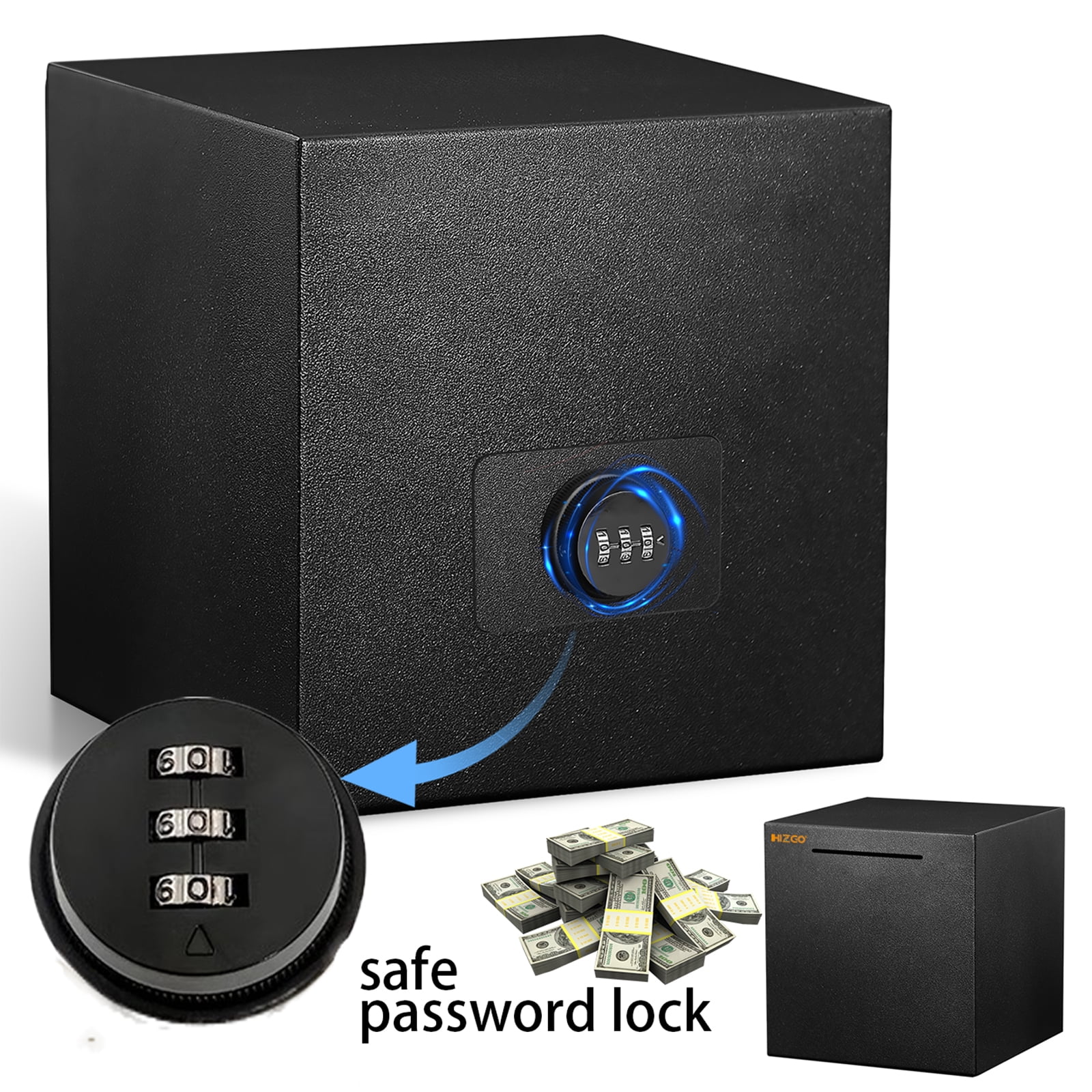 Hizgo Premium Stainless Steel Piggy Bank with Password Lock - Secure ...