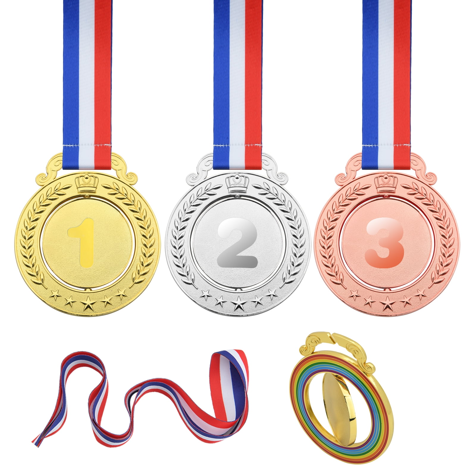 Hiziwimi Rainbow Track Rotating Medal Set, Gold, Silver and Bronze ...