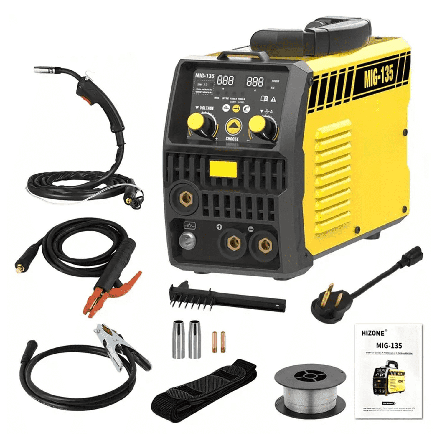 Hizone 135A MIG Welder, 110V Flux Core MIG Welder/Lift TIG/Stick 3 in 1 ...