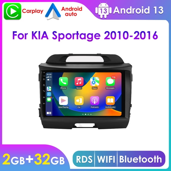 Hizpo Apple CarPlay Android 13 Bluetooth 2+32GB WiFi AUX Car Stereo ...