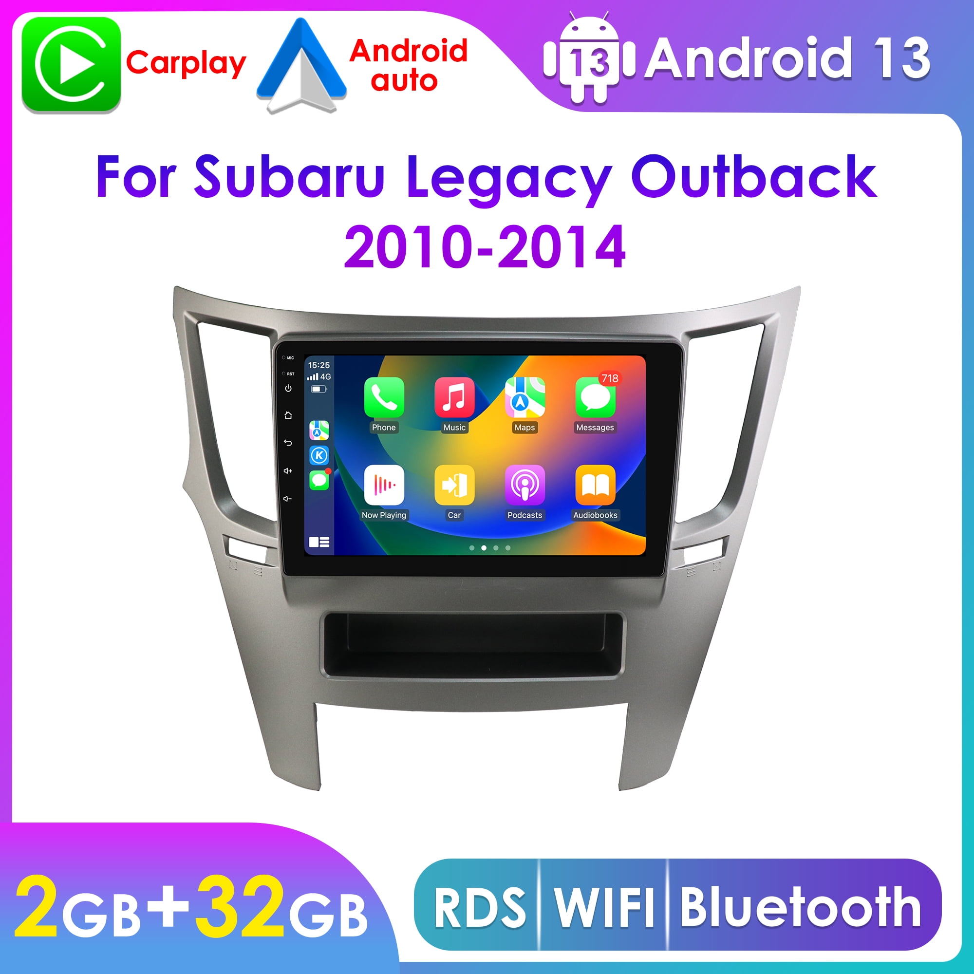 Hizpo Apple CarPlay Android 13 Bluetooth 2+32GB Wifi AUX 9" Touch ...