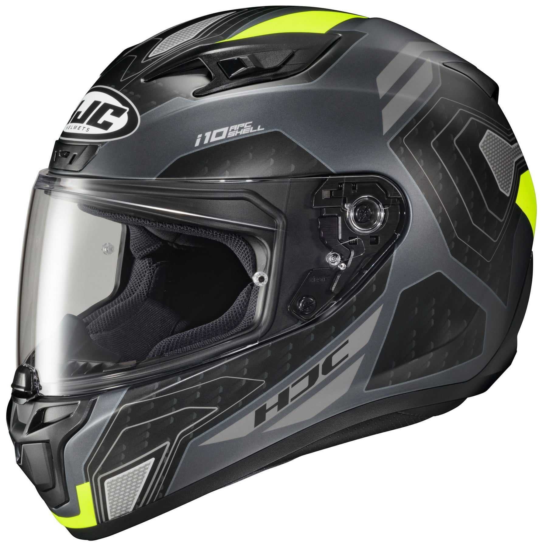 Hjc i10 Sonar Helmet (Small, Semi-Flat Hi-Viz Yellow (MC-3HSF ...