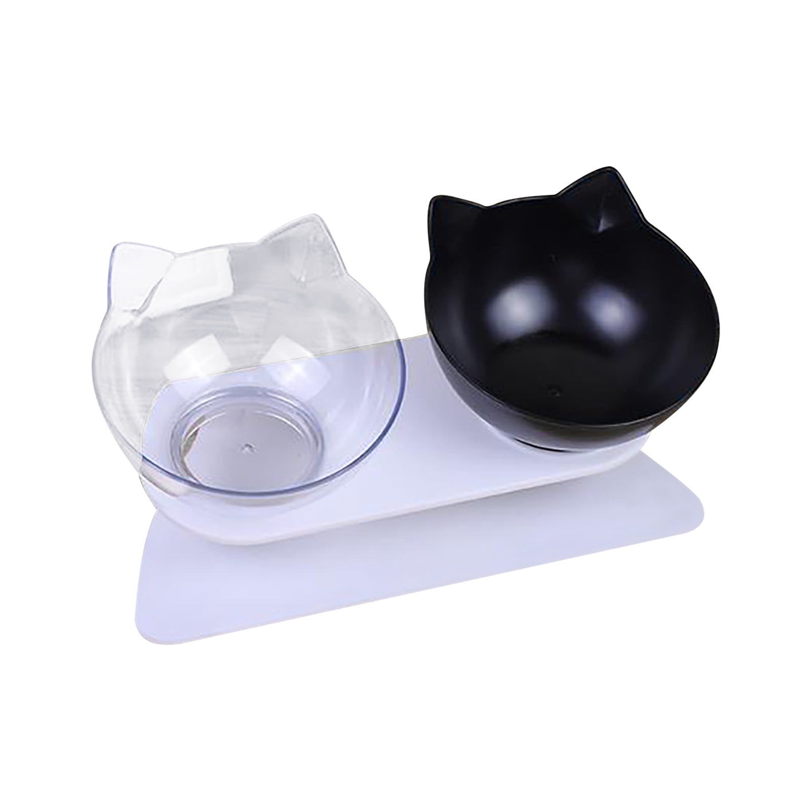 Hjktuzi Automatic Pet Feeder Double Cat Bowl Feeder with Vertical Stand ...