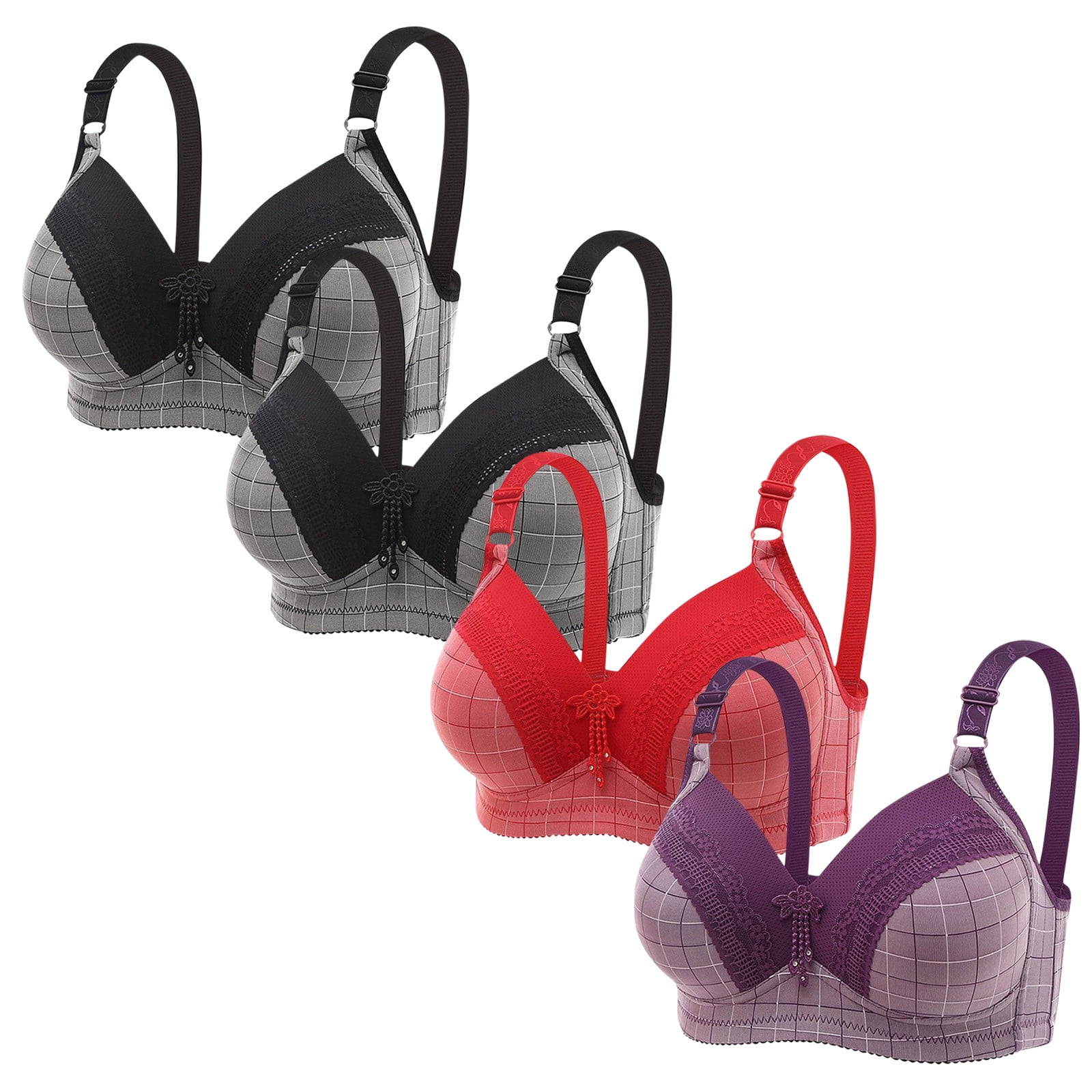Hjlmsx Daisy Bras for Older Women Front Closure Bras Push Up Bra No ...
